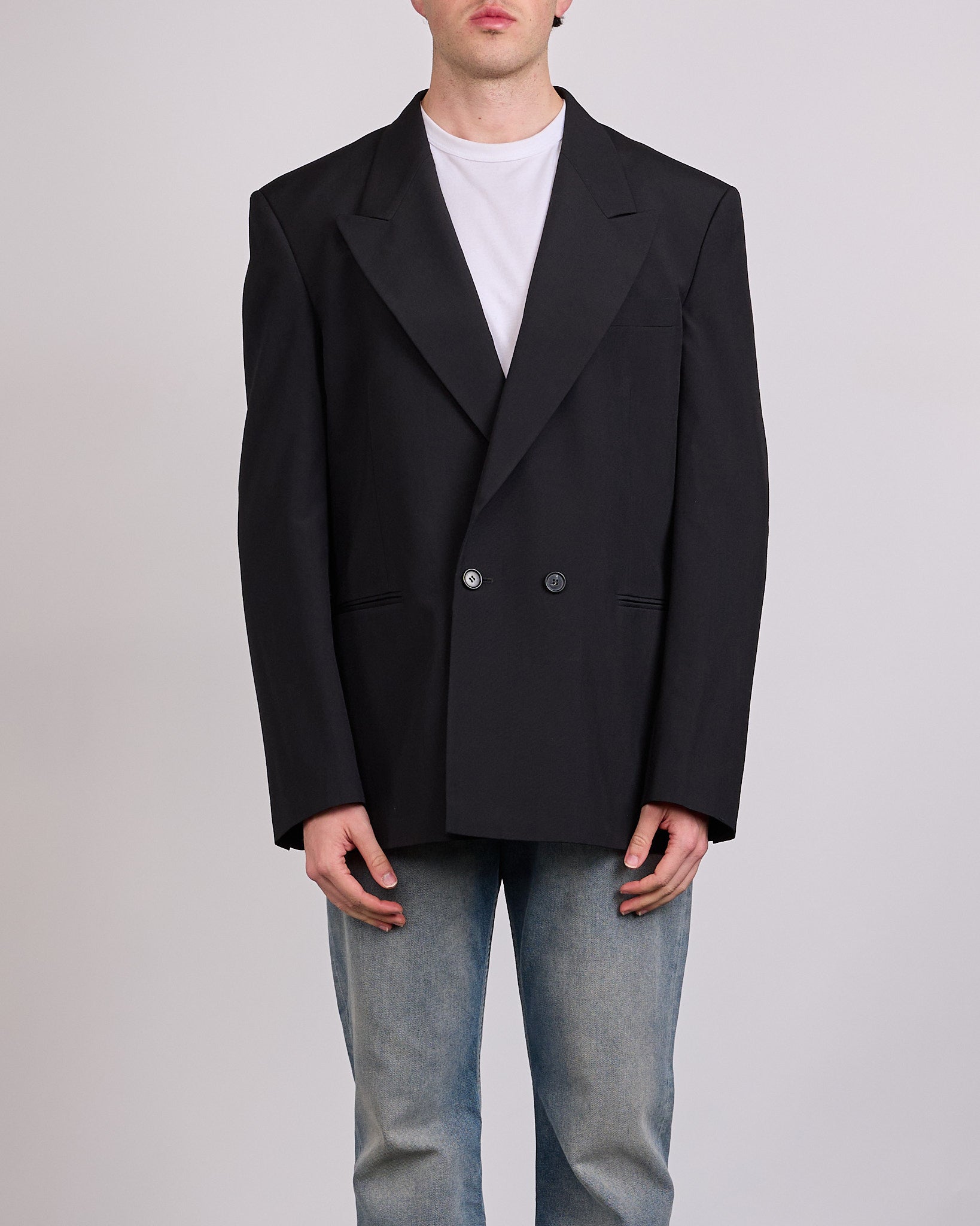 Maison Margiela MM6 Show Light Wool Blend Blazer Black – LESS 17