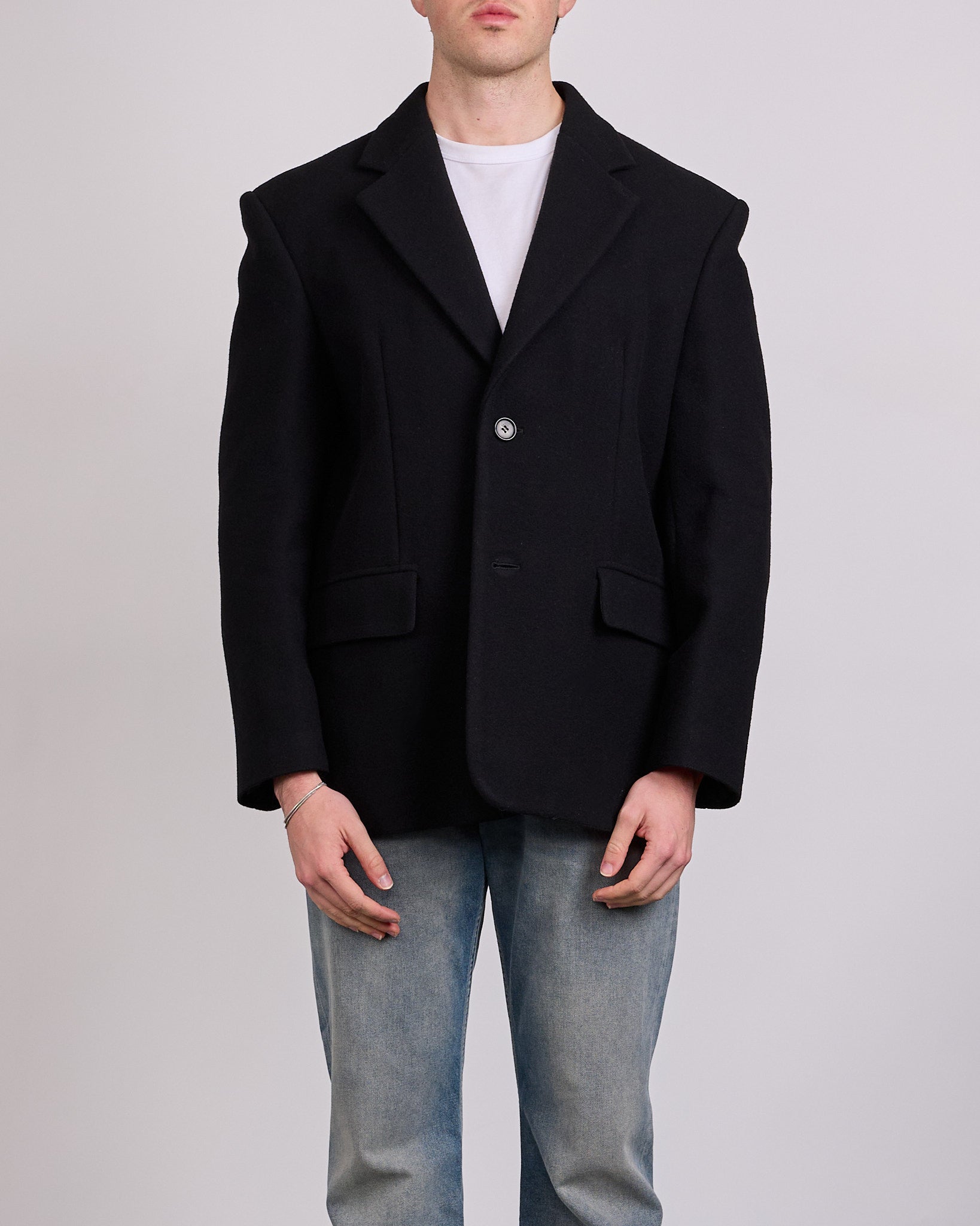Maison Margiela MM6 Wool Felted Blazer Black – LESS 17