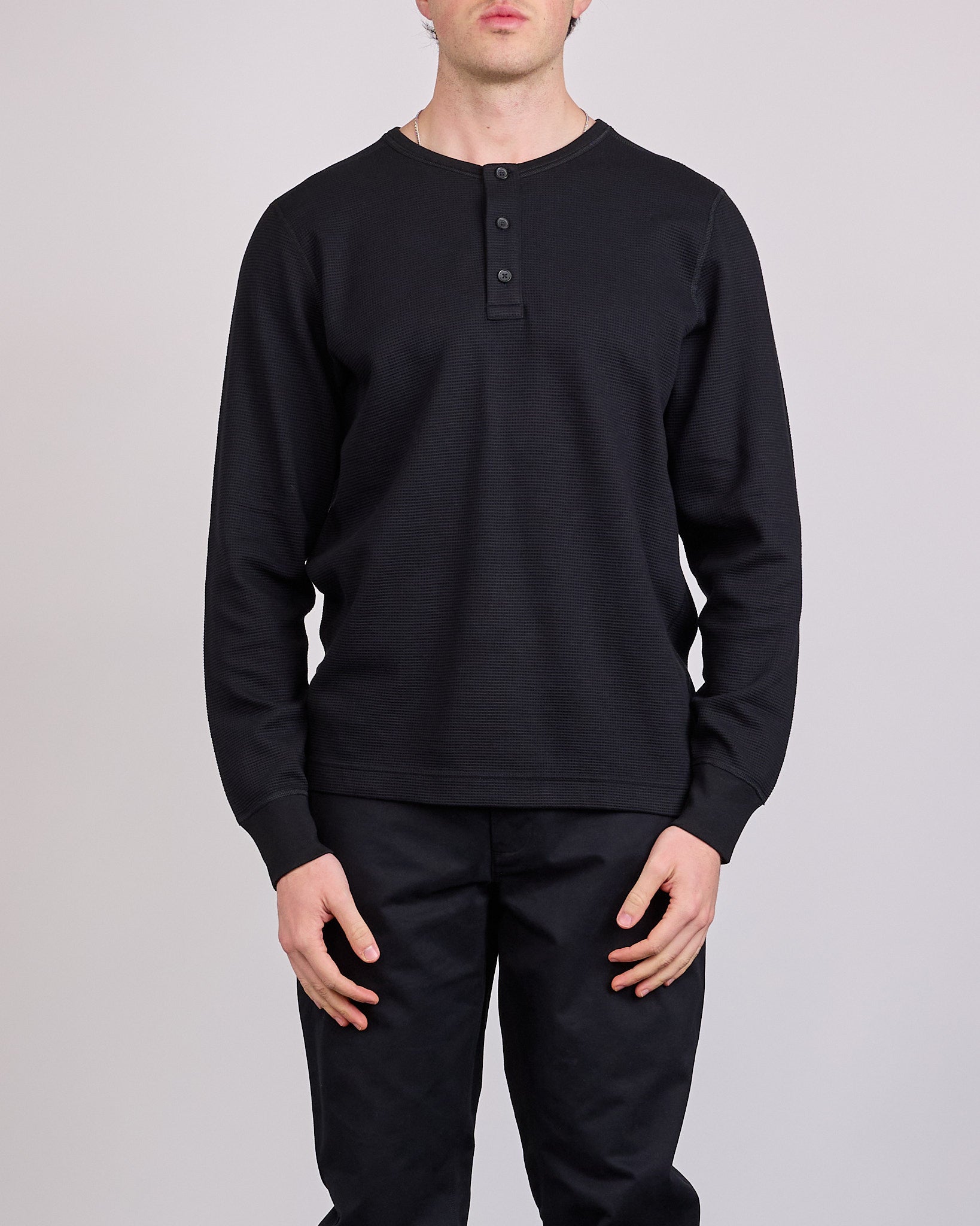 Reigning Champ Lightweight Waffle Standard Long Sleeve Henley Champion ...