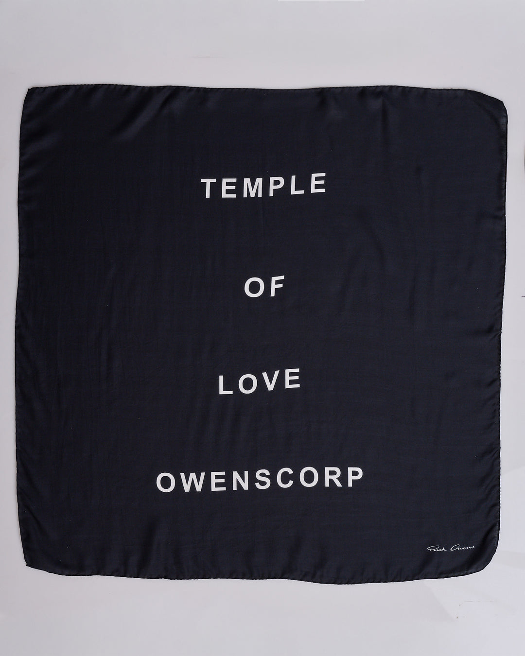 Rick Owens Temple 70x70 Modal Silk Bandana Black Milk – LESS 17