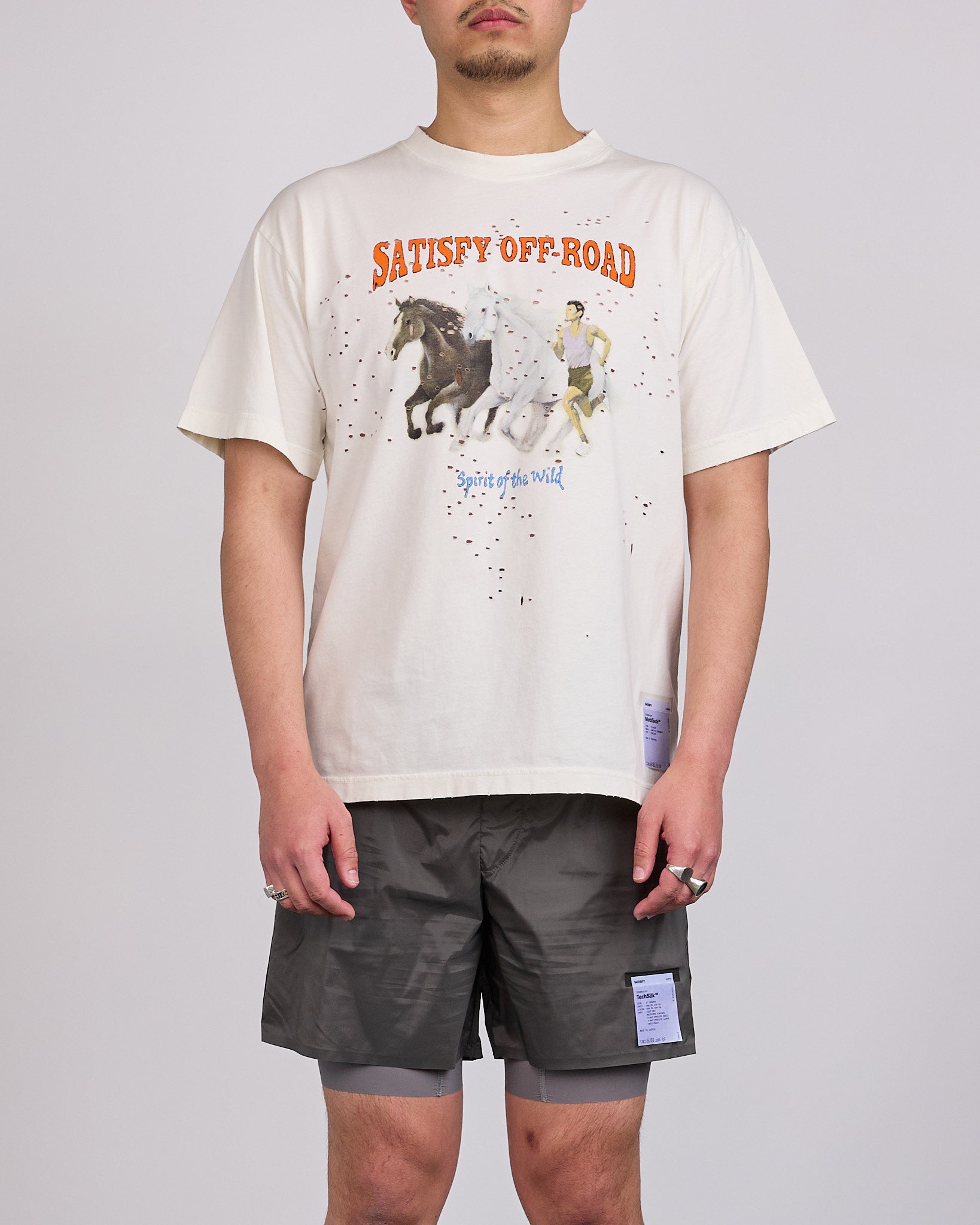 SATISFY MothTech Spirit Graphic T-Shirt Off White – LESS 17