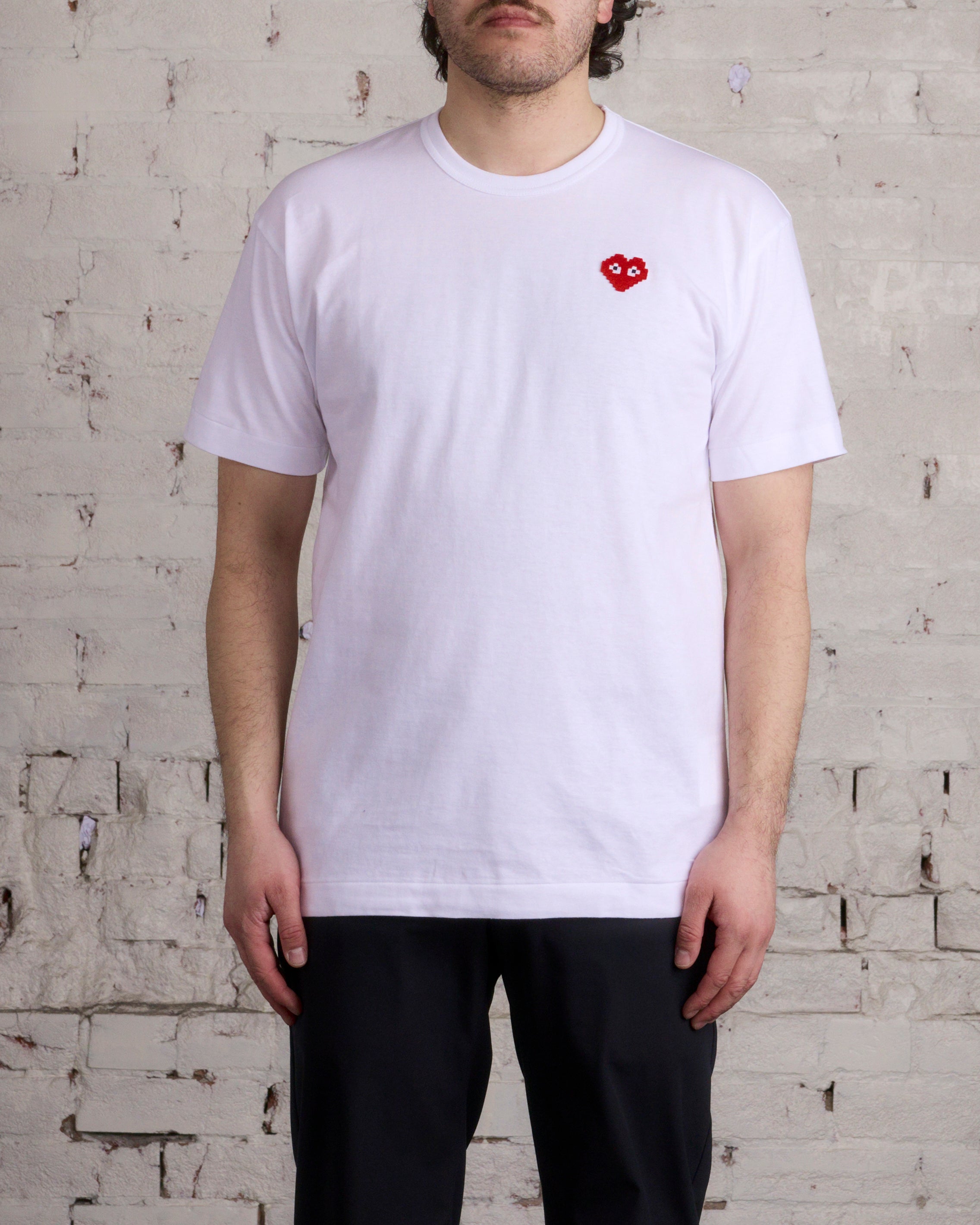 Comme des Garçons PLAY x Invader Red Heart T-Shirt White – LESS 17